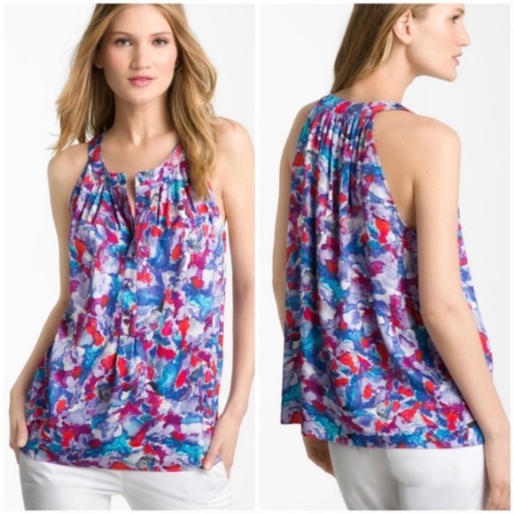 Theory | Tops | Theory Keresperplexing Print Silk Tank | Poshmark